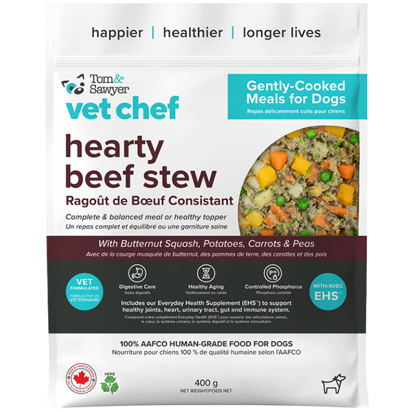 Tom & Sawyer Dog VetChef Hearty Beef Stew 18/400g